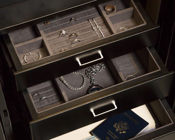 ATLAS 12-Piece Onyx Winder Safe by WOLF: Premium Watch Storage