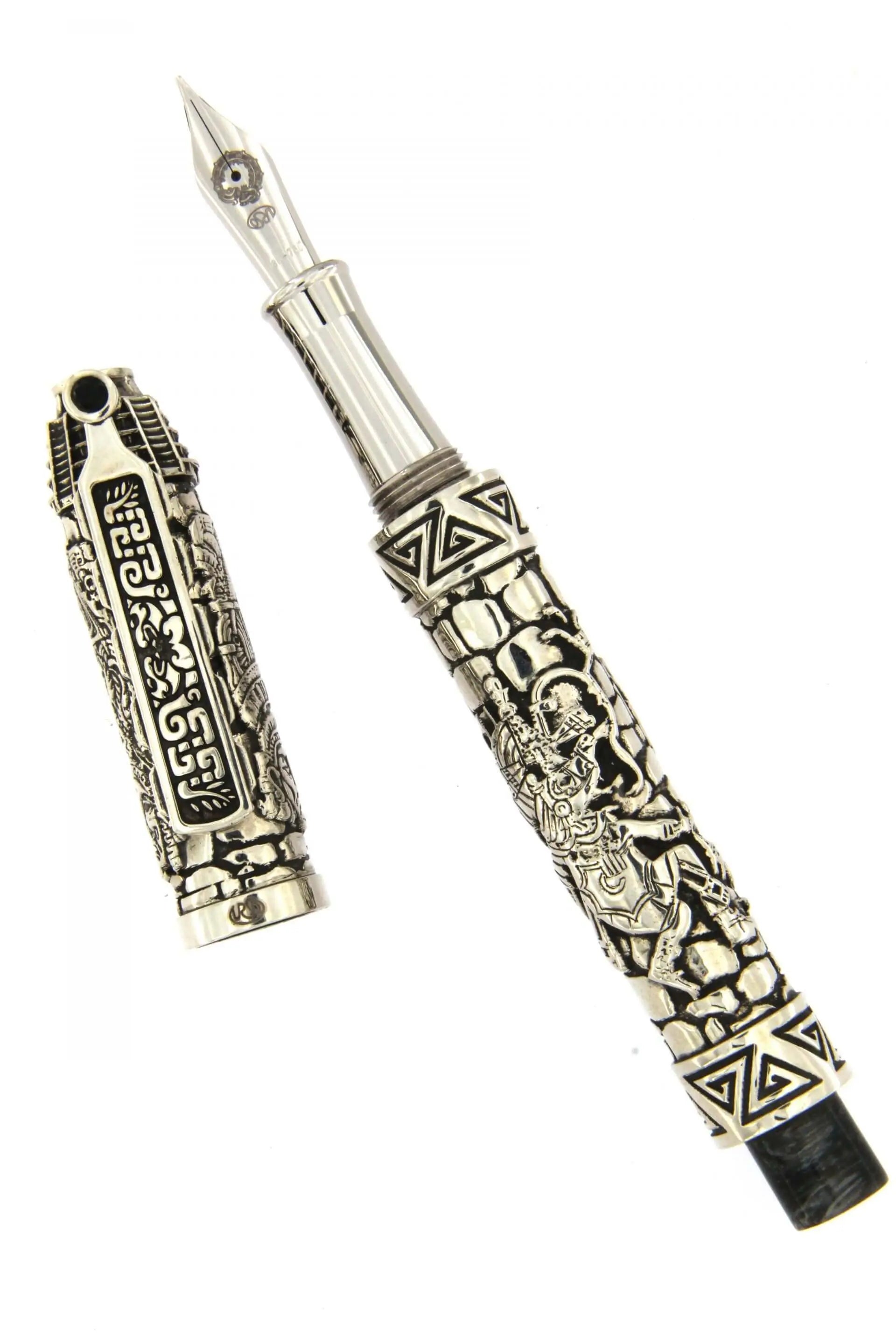 FOUNTAIN PEN QUETZALCOATL (AZTEC CIVILIZATION) SILVER - Wonders