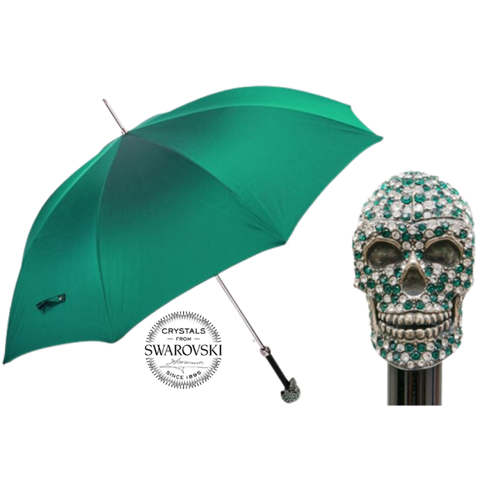 Green Swarovski® Skull Umbrella - Wonders of Luxury