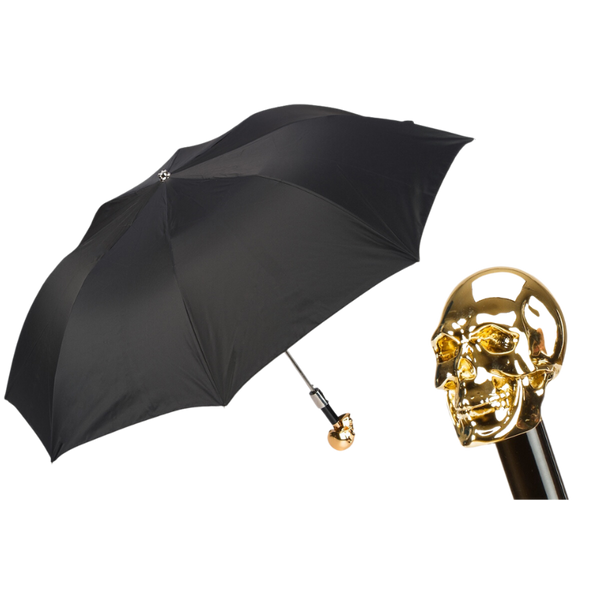 Pasotti Gold Skull Folding Umbrella - Wonders of Luxury