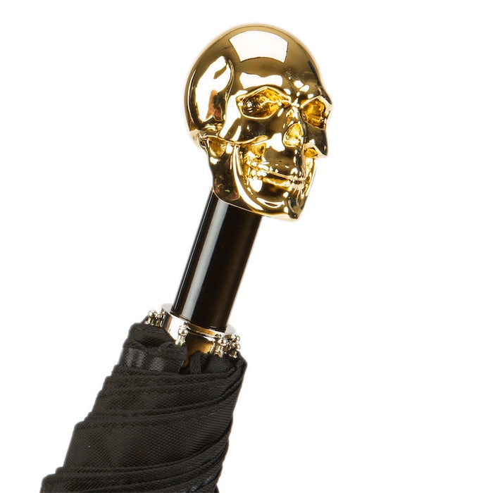Pasotti Gold Skull Folding Umbrella - Wonders of Luxury